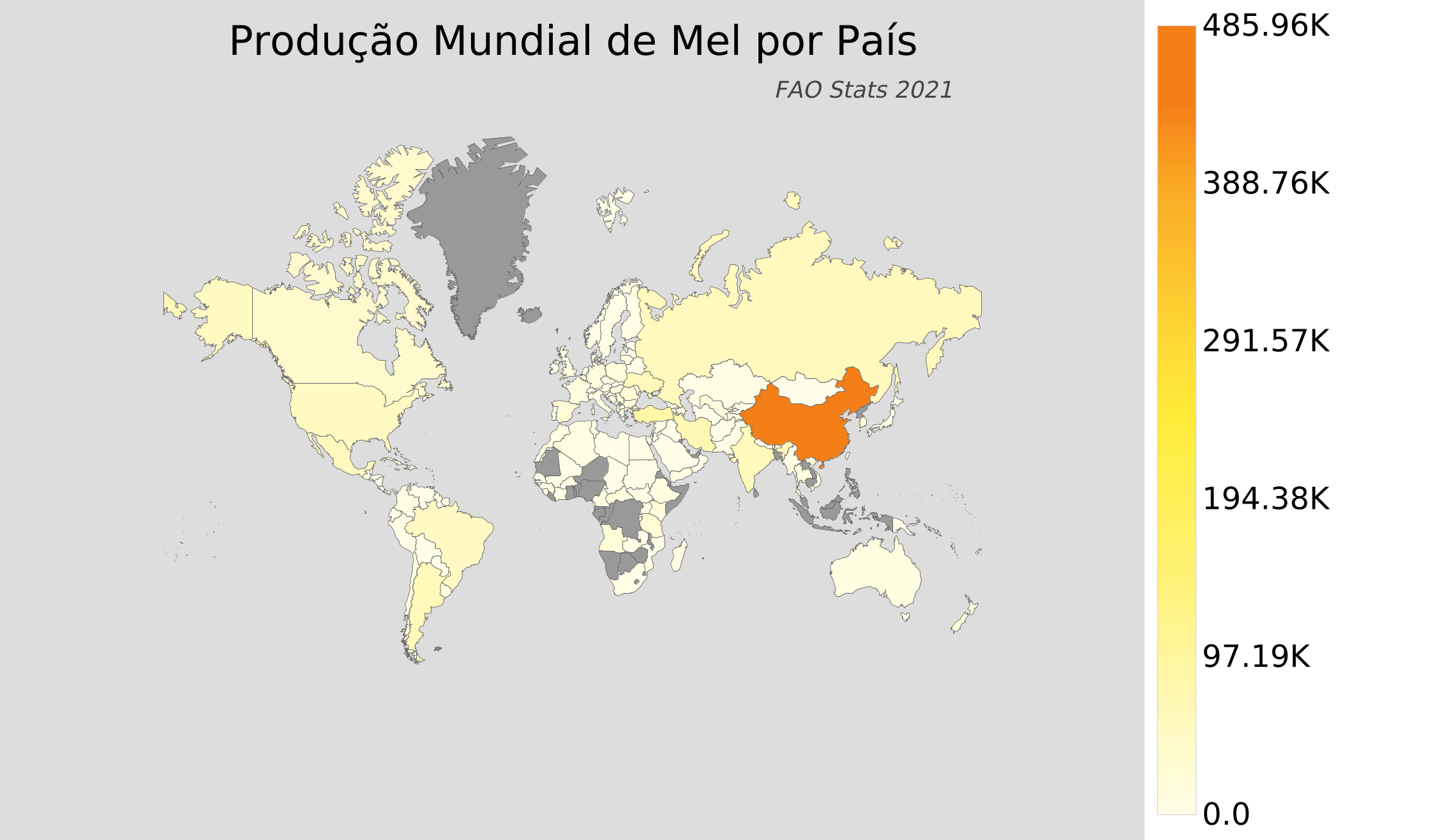 Produção Mundial de Mel por País